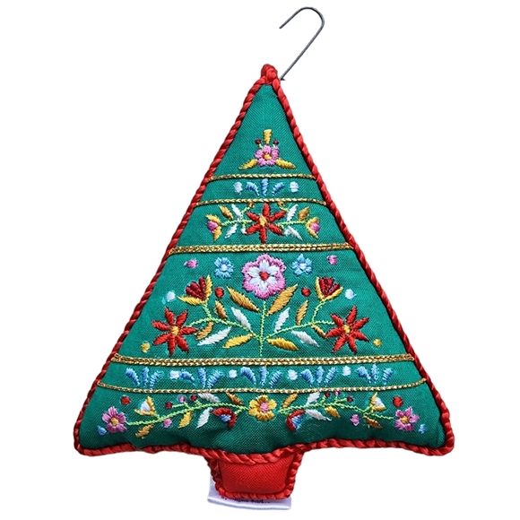 Hallmark | Holiday | Vintage Hallmark Ornament Hand Embroidered Tree ...